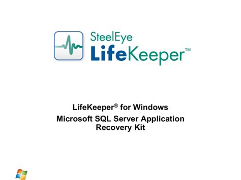 Lifekeeper™for Windows Microsoft Sql Server Application