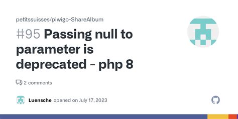 Passing Null To Parameter Is Deprecated Php 8 · Issue 95
