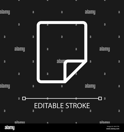 Document Pixel Perfect White Linear Ui Icon For Dark Theme Stock Vector Image And Art Alamy