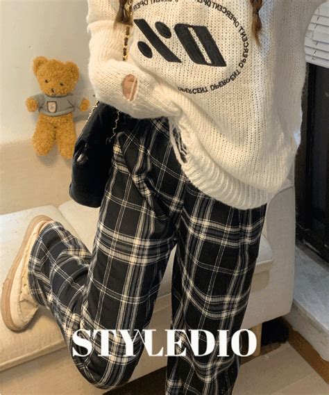 스타일디오 [털빵빵🐑]양털 체크 밴딩 바지 기모 수면바지 홈웨어 6colors