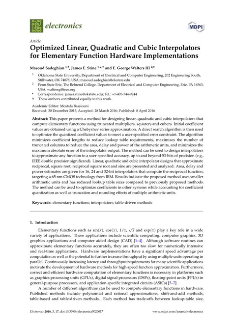 pdf optimized linear quadratic and cubic interpolators for