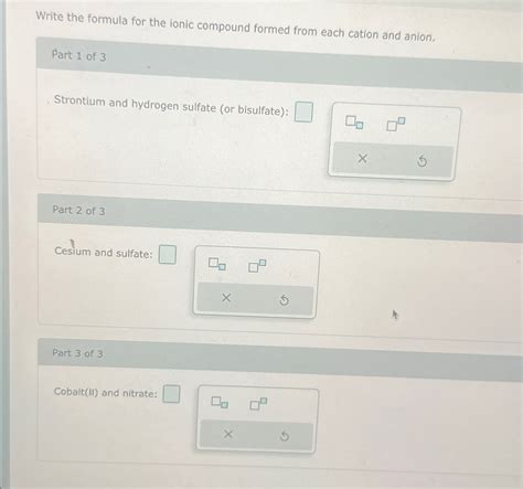 Solved Write The Formula For The Ionic Compound Formed From