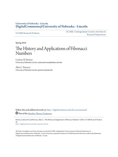 The History And Applications Of Fibonacci Numbers Pdf Teaching