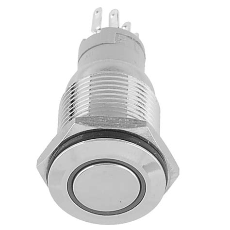 Metal Pushbutton Latching With Blue LED Mm