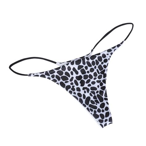 White Black Dot Print Bikini Briefs For Women Sexy Low Waist Thongs