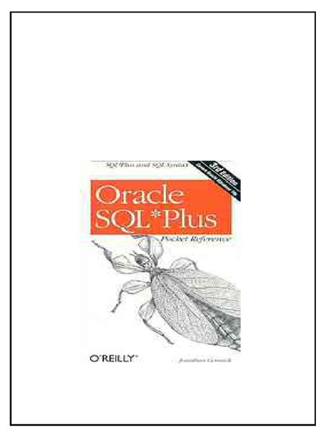 Oracle Sqlplus Pocket Reference 3rd Ed Jonathan Gennick Download Pdf
