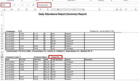 Fetching Data From Excel To Update Fetched Data To Attendance Excel