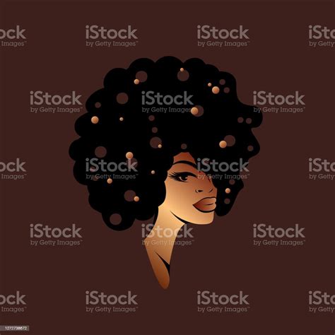 우아한 메이크업과 큰 아프로 헤어 스타일을 가진 아름다운 아프리카 계 미국인 여성 미용실 일러스트레이션 아프리카 민족에 대한 스톡 벡터 아트 및 기타 이미지 Istock