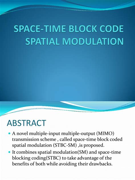 Space Time Block Code Spatial Modulation Pdf Technology And Engineering