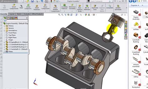 สาธิตวิธีการประกอบชิ้นงาน 3d Car Engine ระดับ Advanced Assembly ในโปรแกรม Solidworks Graphic