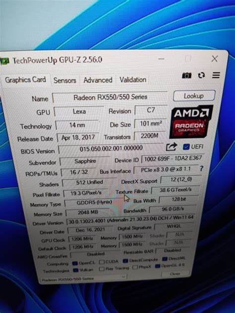 GRAFIČKA KARTICA SAPPHIRE RX 550 2GB GDDR5 NOVA