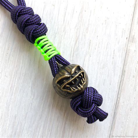 Тыква Хеллоуин темляк брелок из паракорда для ножа ключей купить в