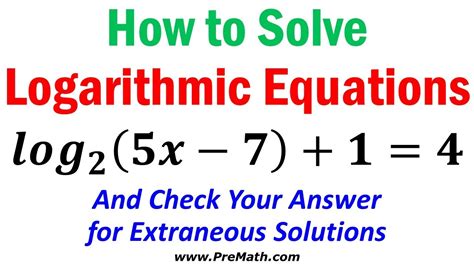 How To Solve Logarithmic Equations Quick And Easy Explanation Youtube