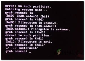FIX Error No Such Partition Grub Rescue