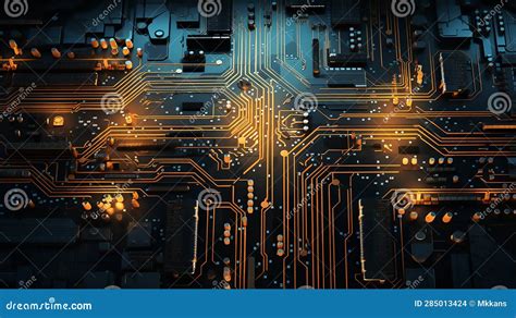 Circuit Cpu Pcb Illustration Royalty Free Cartoon 285013424