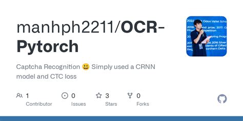 GitHub Manhph OCR Pytorch Captcha Recognition Simply Used A CRNN Model And CTC Loss