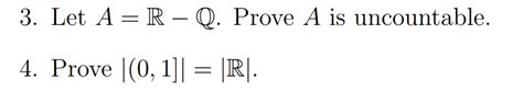 Solved Let A R Q Prove A Is Uncountable Prove Chegg