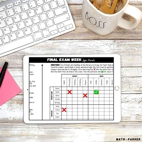 Logic Puzzle Final Exam Week Print And Digital Activity Digital