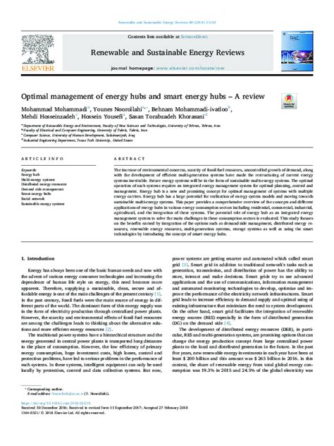 Pdf Optimal Management Of Energy Hubs And Smart Energy Hubs A Review
