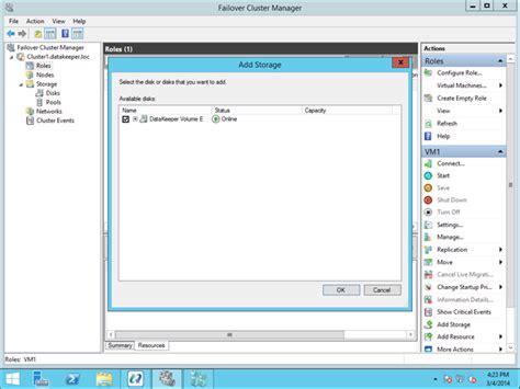 Configuring A Sanless Hyper V Failover Cluster With Datakeeper Cluster Edition Clustering For