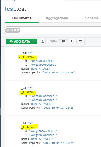 Mongodb Missing Discriminator Array When Doing Upserts With