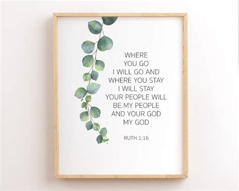 Ruth 1 16 Where You Go I Will Go Scripture Printable Bible Verse