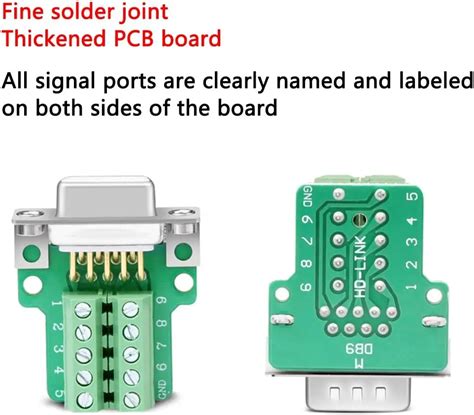 Db9 Breakout Connector Solderfree Metal Shell Rs232 Adapter