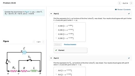 Solved Problem 30 63 6 Of 14 Review Constants 36 0 V