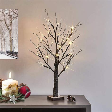 Mini Pre Lit Led Twig Tree Ideal For Christmas Or Wedding Decoration Small Birch Battery Powered