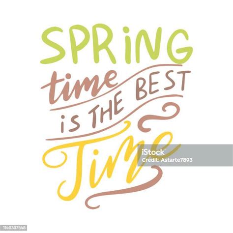 행복 한 봄 레터링 인사말 카드 템플릿입니다 손으로 그려진 현대 서 예 스타일 벡터 일러스트 개념에 대한 스톡 벡터 아트 및 기타 이미지 Istock