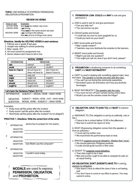 Modals Pdf Linguistics Grammar