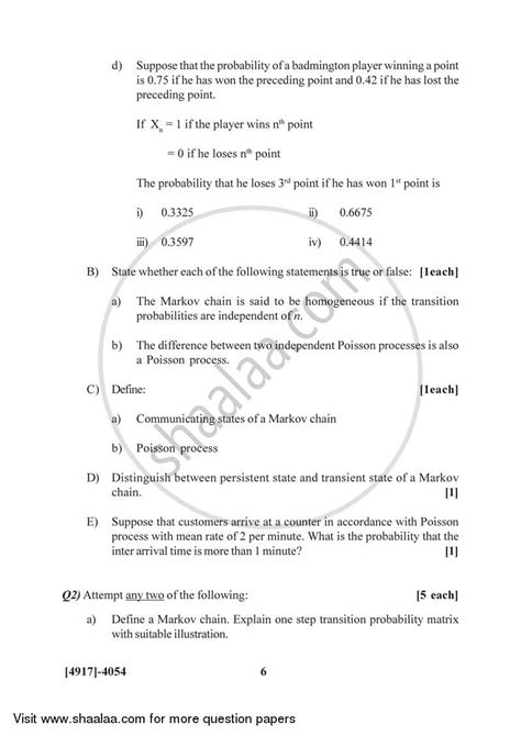 introduction to stochastic processes 2015 2016 b sc statistics semester