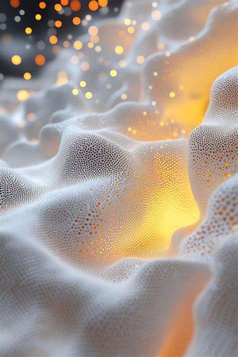 Abstract Graphic Representation Of Data Connections In A Realistic Volume With Soft Light