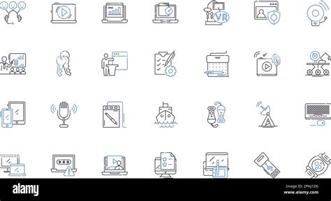 It Sector Line Icons Collection Technology Innovation Hardware Software Nerking