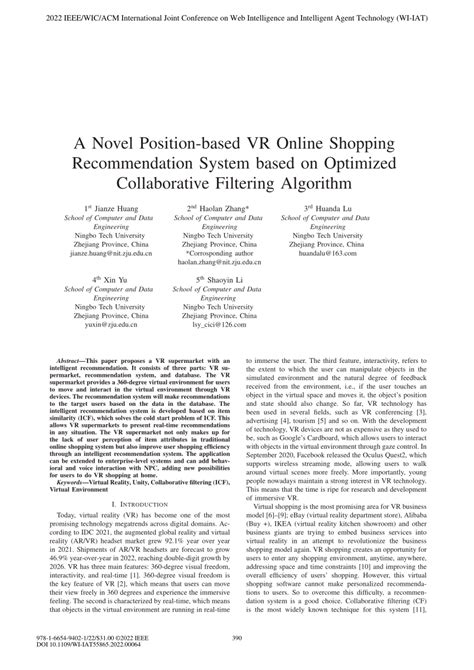 Pdf A Novel Position Based Vr Online Shopping Recommendation System Based On Optimized