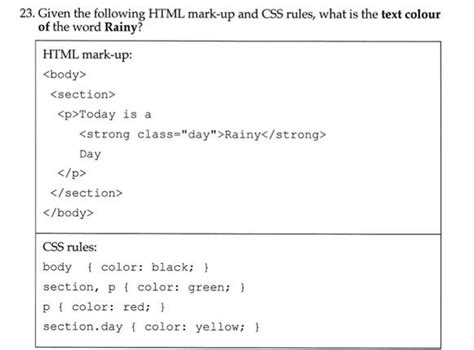 Solved 23 Given The Following Html Mark Up And Solutioninn
