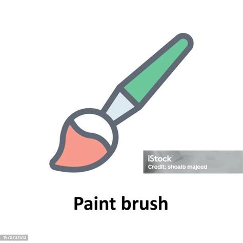 페인트 브러시 벡터 채우기 윤곽선 아이콘 간단한 스톡 일러스트 스톡 개인 장식품에 대한 스톡 벡터 아트 및 기타 이미지 개인 장식품 개체 그룹 그런지 이미지 기법