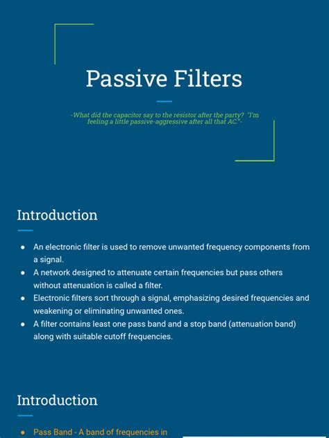 Passive Filters Pdf Electronic Filter Low Pass Filter