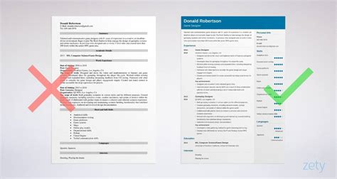 Game Design Resume Sample Writing Guide Tips