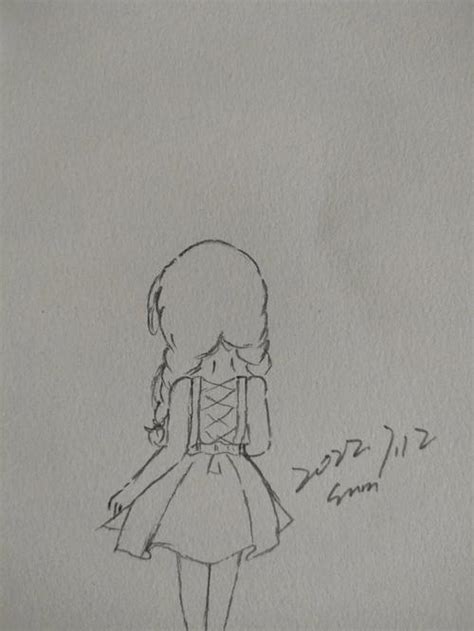 人背影简笔画 一个人背影简笔画 苗苗知道