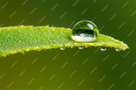 A Closeup Of A Water Droplet On A Leaf Renewable Energy Earth Day Or