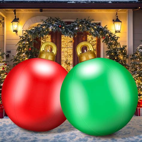 Jetec 4 Pcs 48 Inch Giant Inflatable Ornaments Balls