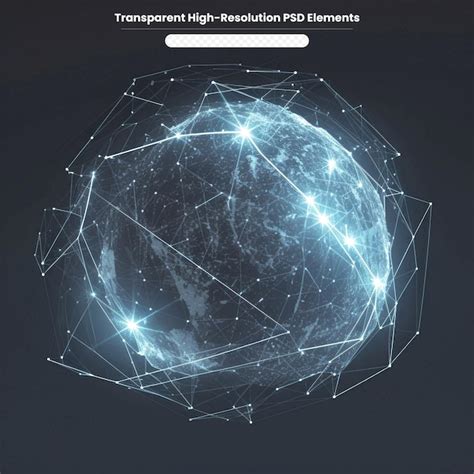 Premium Psd Abstract Polygonal Sphere Network Connections