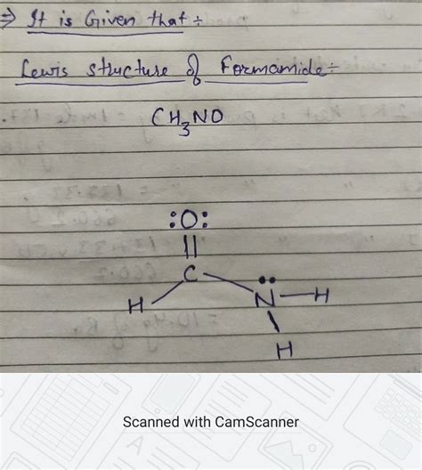 [solved] Draw The Lewis Structure For Formamide Ch No Formamide