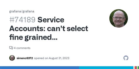 service accounts can t select fine grained permissions when using
