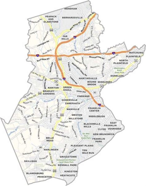 Middlesex County Map New Jersey Us County Maps