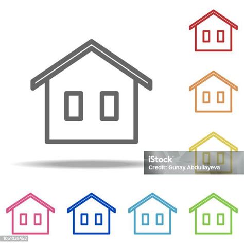 집 아이콘입니다 멀티에서 건물의 요소 아이콘 색깔 정보 그래픽 모바일 응용 프로그램 웹 디자인 웹 사이트에 대 한 간단한 아이콘