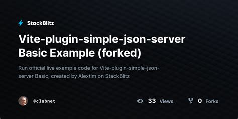 Vite Plugin Simple Json Server Basic Example Forked StackBlitz