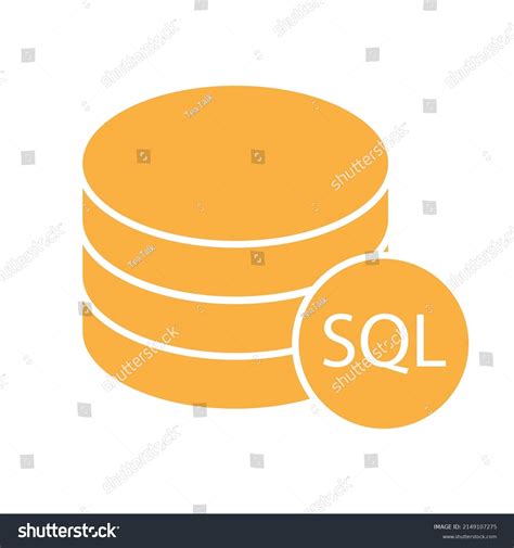 A Yellow Color Sql Database Concept Of Royalty Free Stock Vector