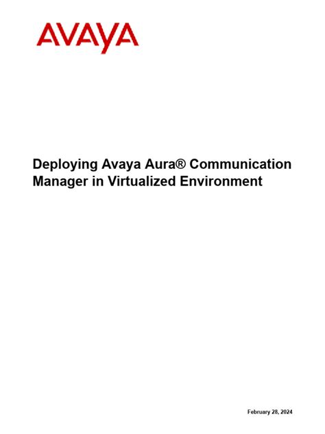 deploying avaya aura communication manager in virtualized environment 2